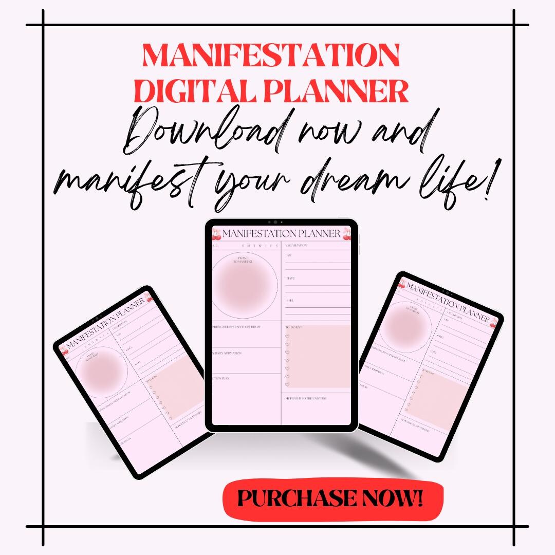 Manifestation Planner Printable, Law of Attraction Journal, Daily ...