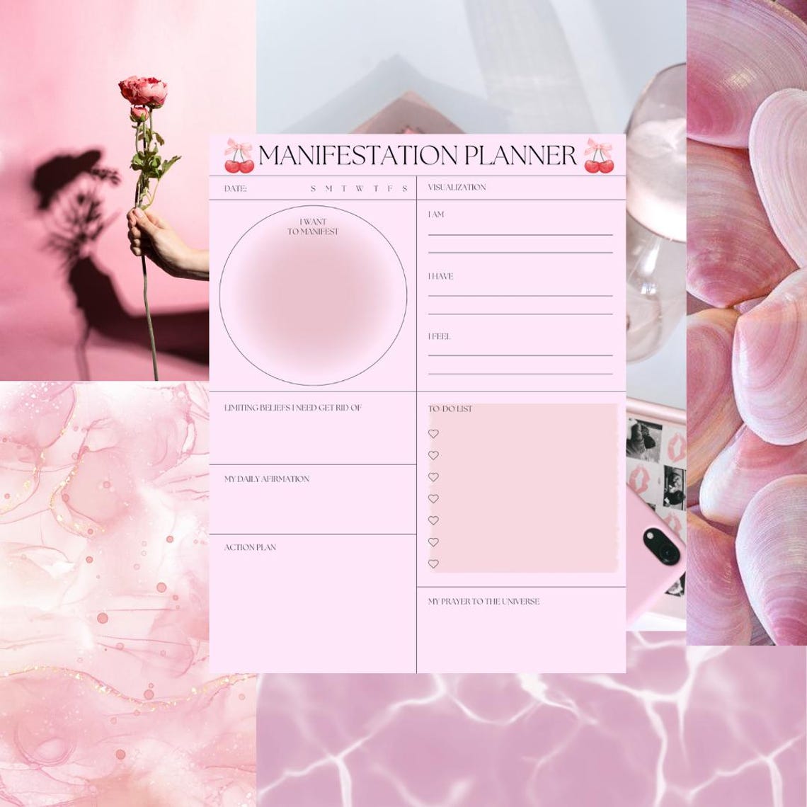 Manifestation Planner Printable, Law of Attraction Journal, Daily ...