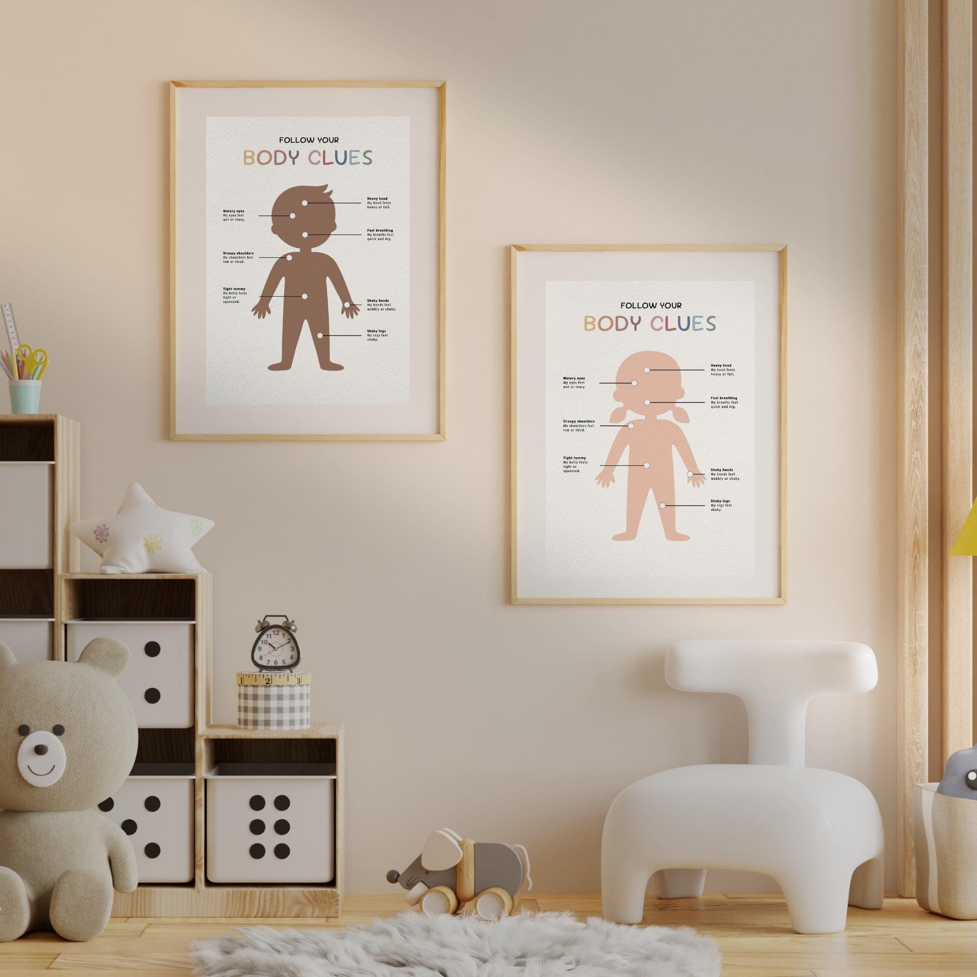 Body Clues Poster Set for Kids – Feelings in the Body – Calm Down ...