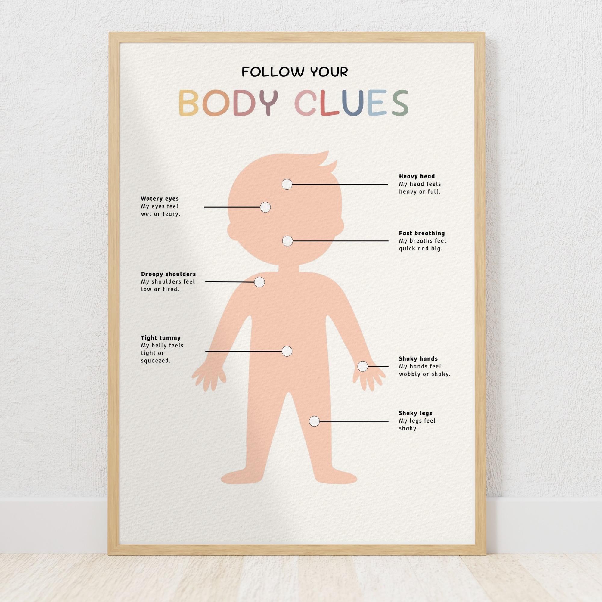 Body Clues Poster Set for Kids – Feelings in the Body – Calm Down ...