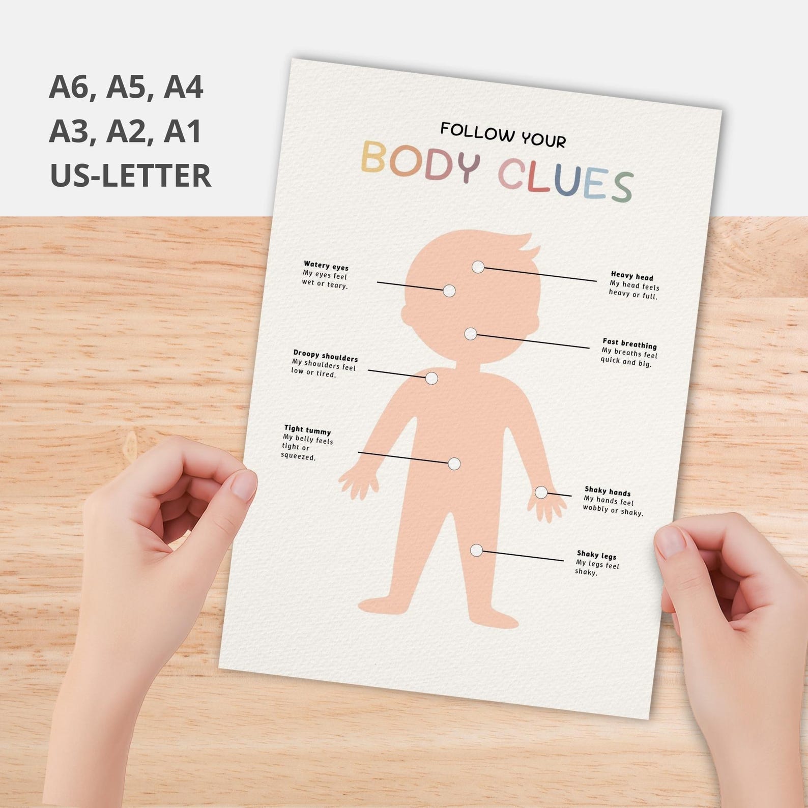 Body Clues Poster Set for Kids – Feelings in the Body – Calm Down ...