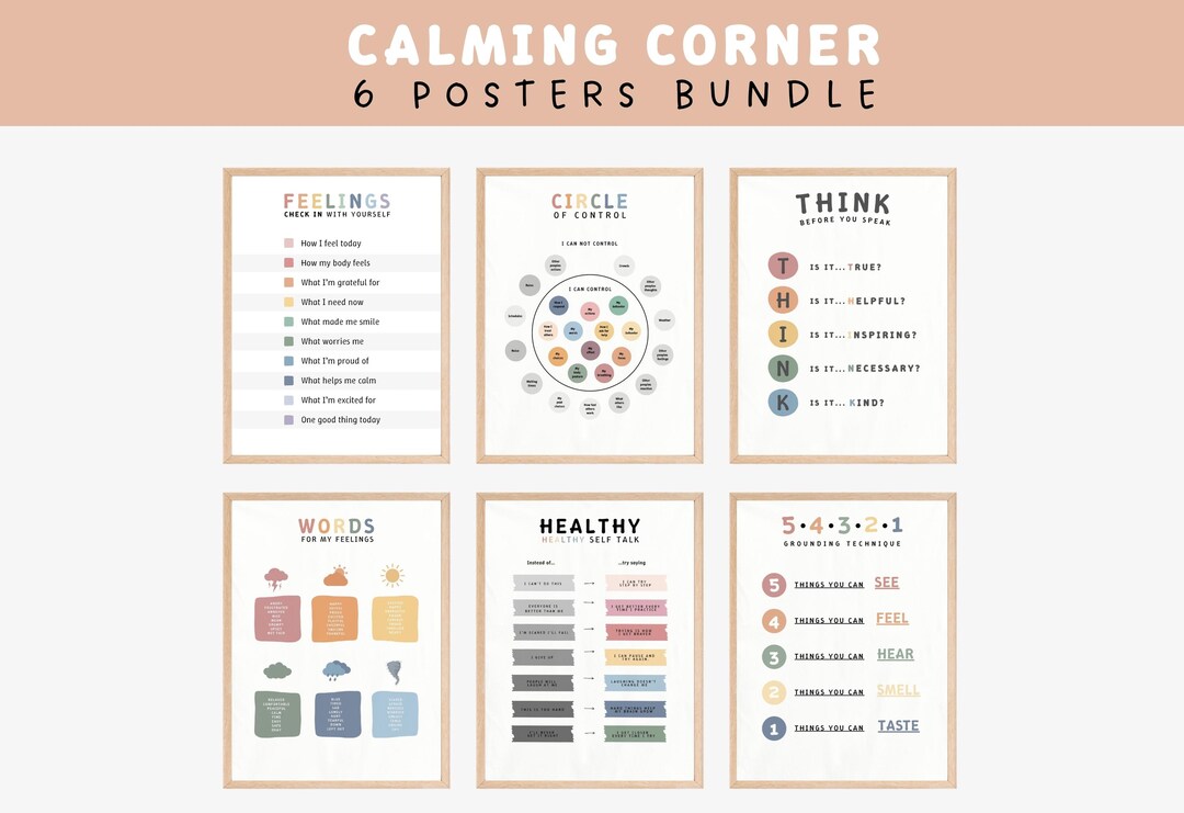 Calming Corner Classroom Decor Poster Set Kids - Etsy