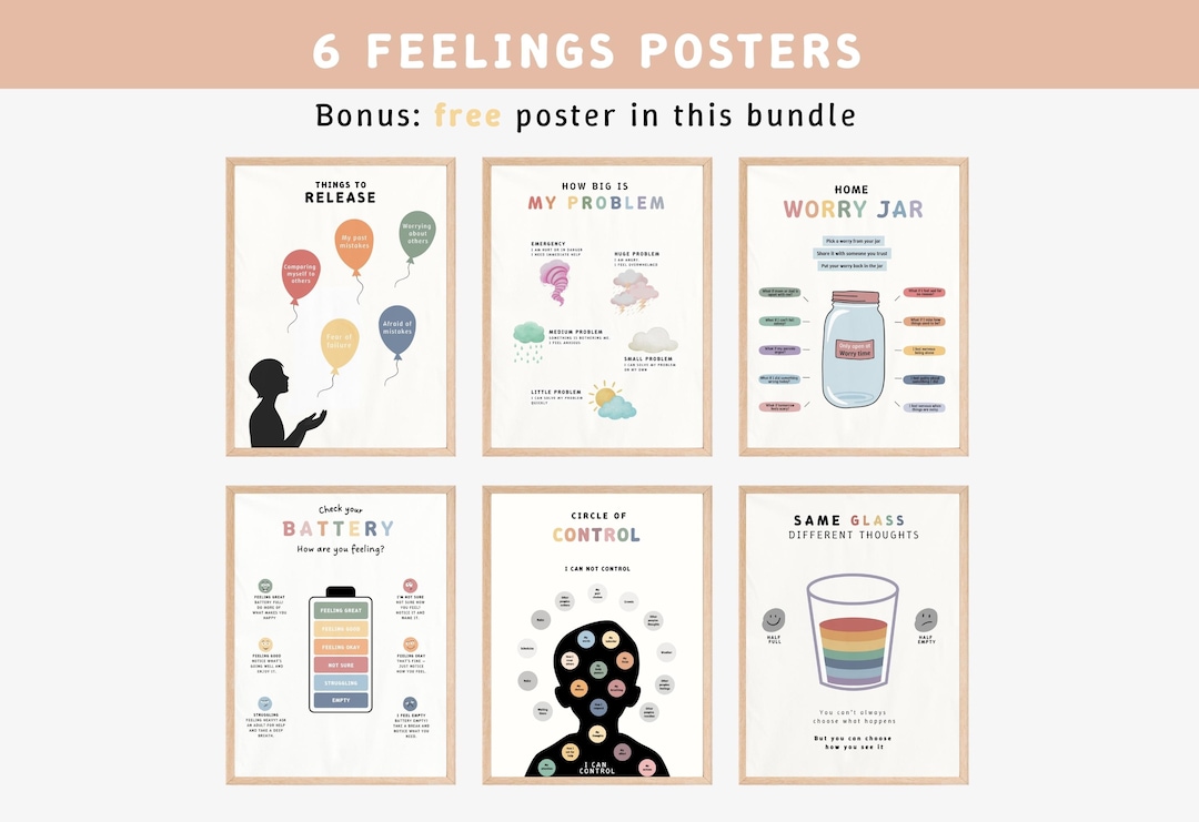 Feelings Poster Set for Kids Emotional Regulation - Etsy
