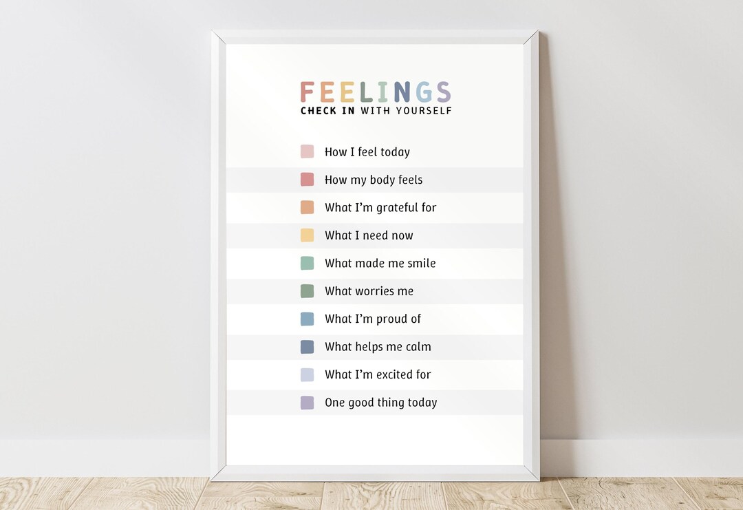 Feelings Check in Poster Kids - Etsy
