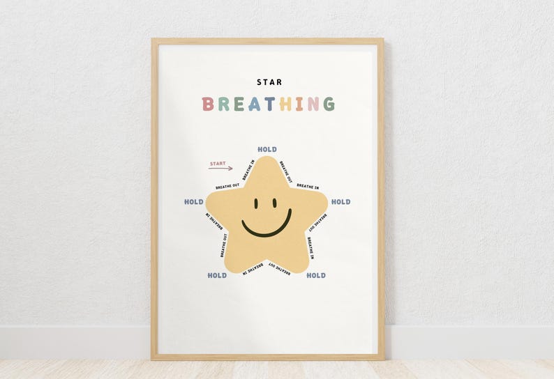 Star Breathing Poster for Kids – Calm Down Corner Printable + Free ...