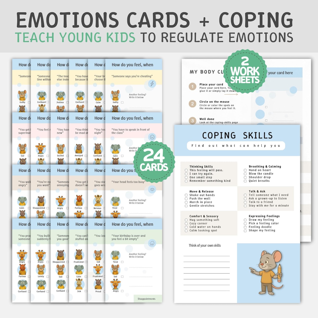 Emotions Situation Worksheets for Kids – SEL Printable + Coping Skills ...
