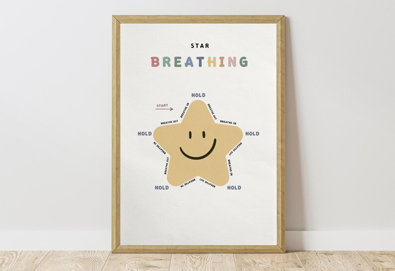 Star Breathing Poster for Kids – Calm Down Corner Printable + Free ...