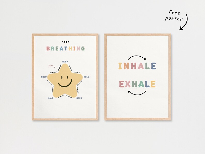 Star Breathing Poster for Kids – Calm Down Corner Printable + Free ...