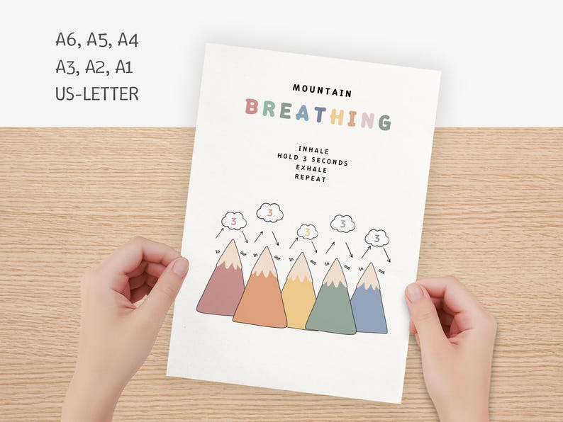 Mountain Breathing Poster – Calm Down Corner Printable (FREE Inhale ...