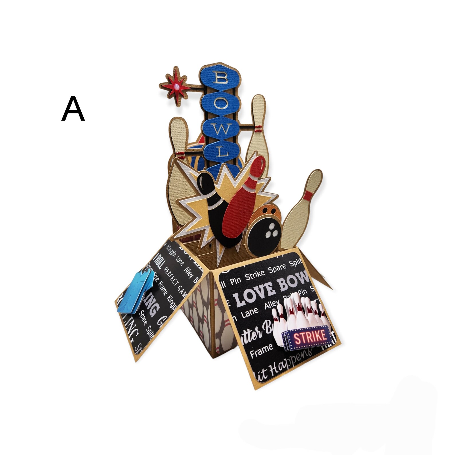 BOWLING 3D Pop-up Box Card Handmade Blank 3D Cards - Etsy