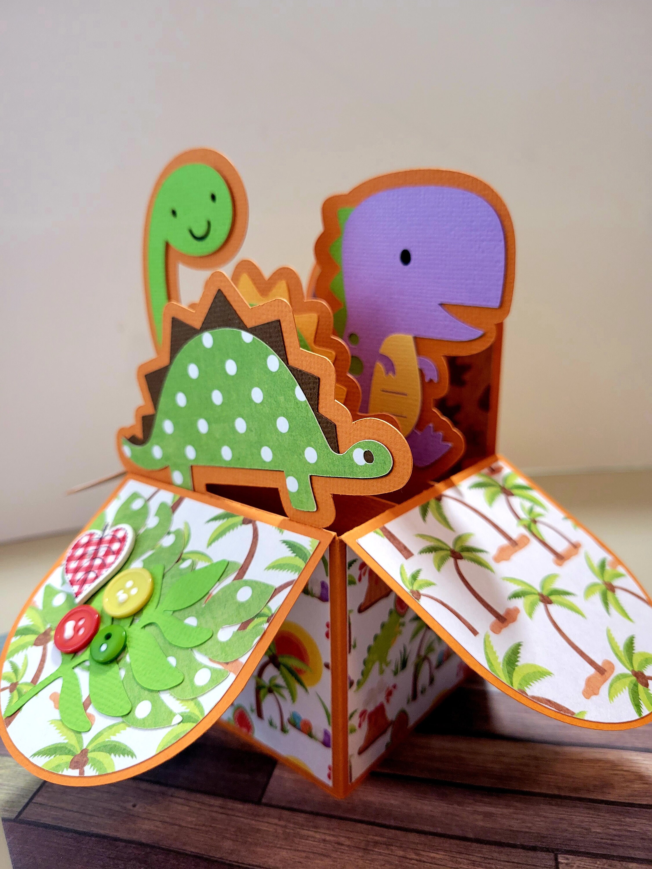 Dinosaur Pop-up Box Card Handmade Blank 3D Cards Popup - Etsy
