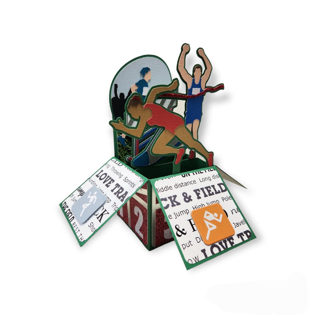 TRACK and FIELD 3D Pop-up Box Card, Handmade Blank 3D Cards - Etsy