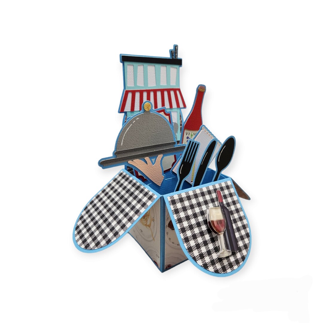 WAITER WAITRESS Pop-up Box Card Handmade Blank 3D Popup Cards Free ...