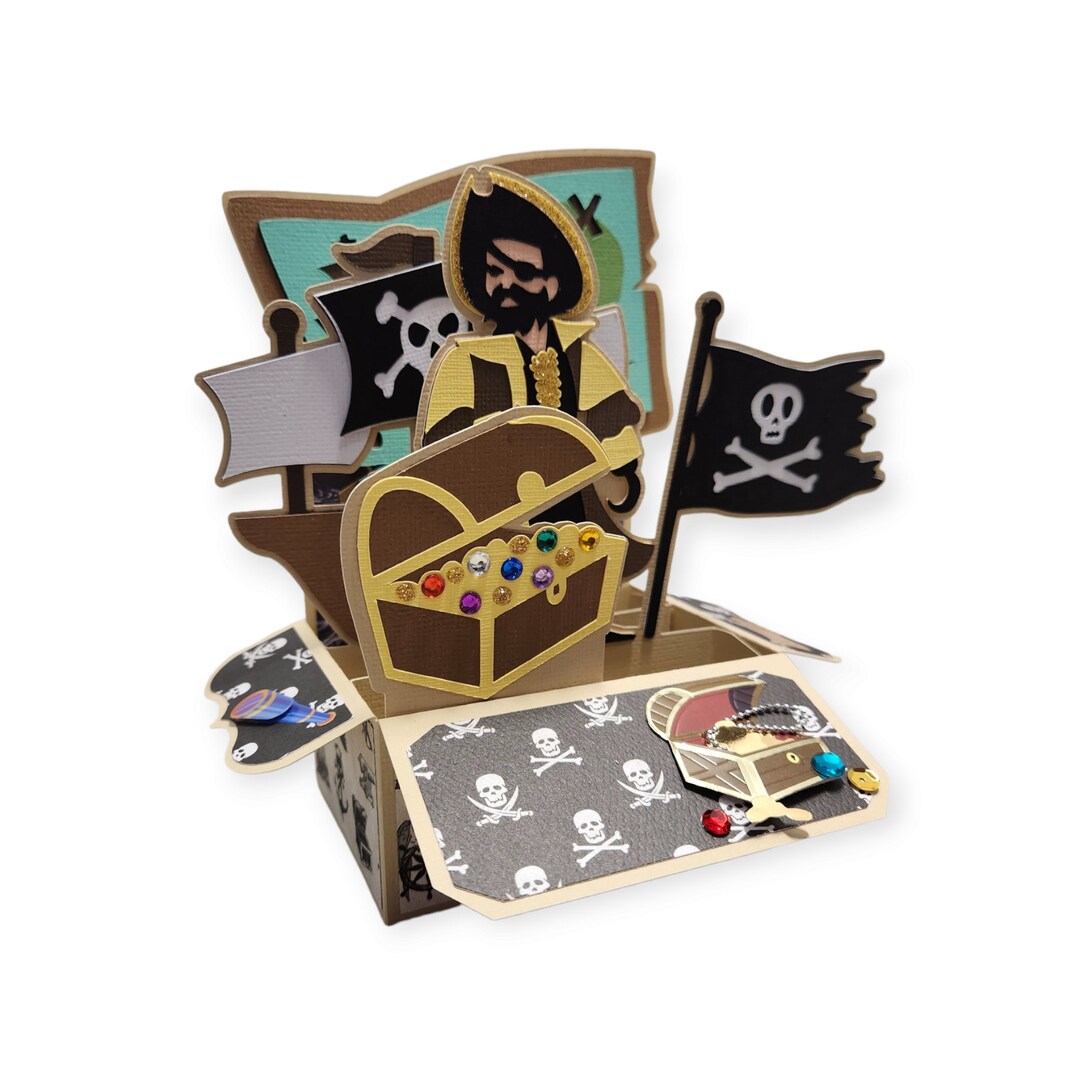 TREASURE ISLAND Pop-up Box Card Handmade Blank 3D Popup Cards Free ...