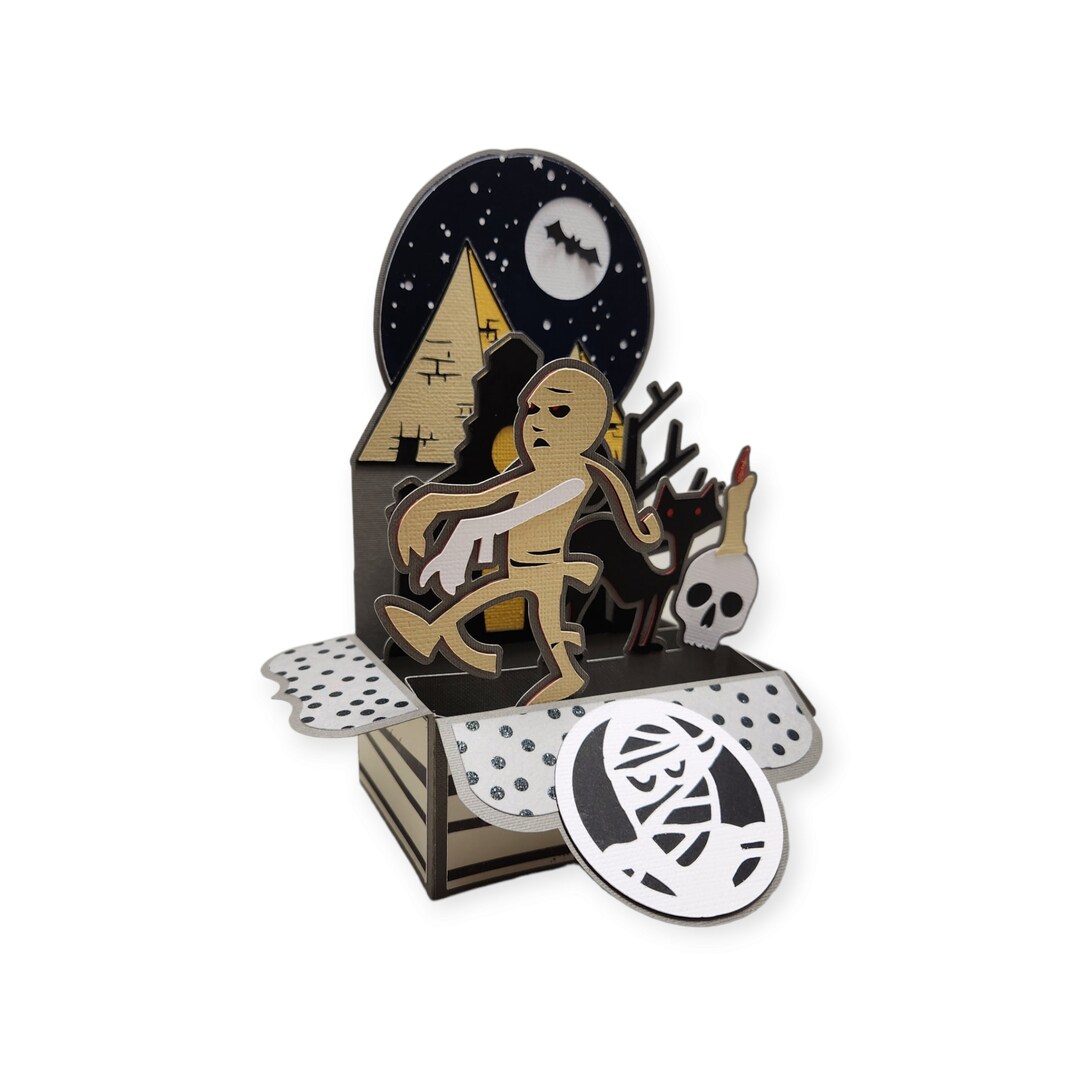 HALLOWEEN MUMMY Pop-up Box Card, Handmade Blank 3D Popup Cards by ...