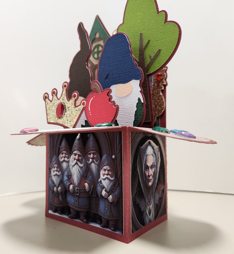 SNOW WHITE Pop-up Box Card Handmade Blank 3D Popup Cards Free - Etsy