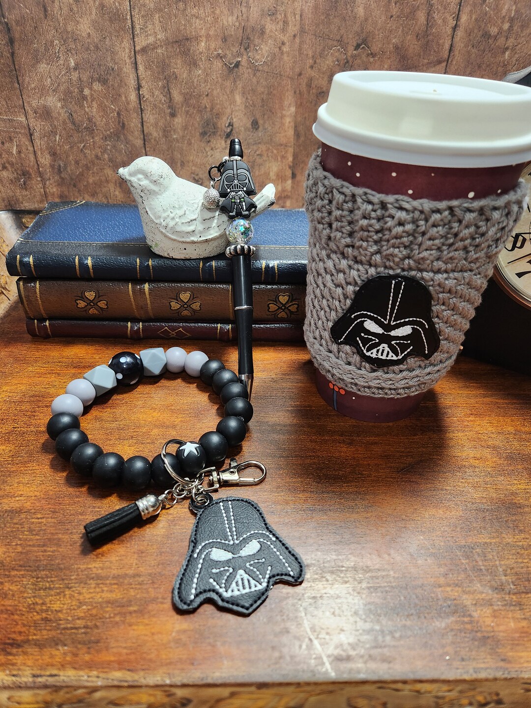 GORGEOUS Dark Lord GIFT Set Beaded Metal Star King Pen, Cup Cozy and ...