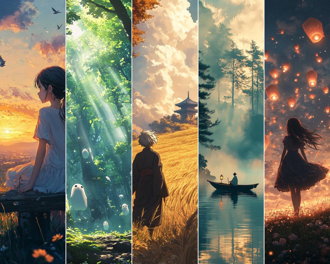 Cosy Anime Wallpapers Bundle (ghibli-inspired, Peaceful, Whimsical ...