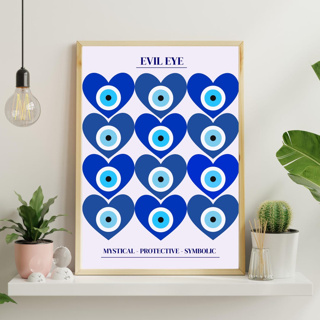 Blue Evil Eye Print Evil Eye Wall Print Evil Eye Poster Remove Evil Eye ...