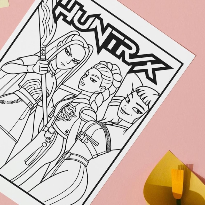 Kpop Huntrix Demon Hunters Coloring Pages, Printable PDF Instant ...