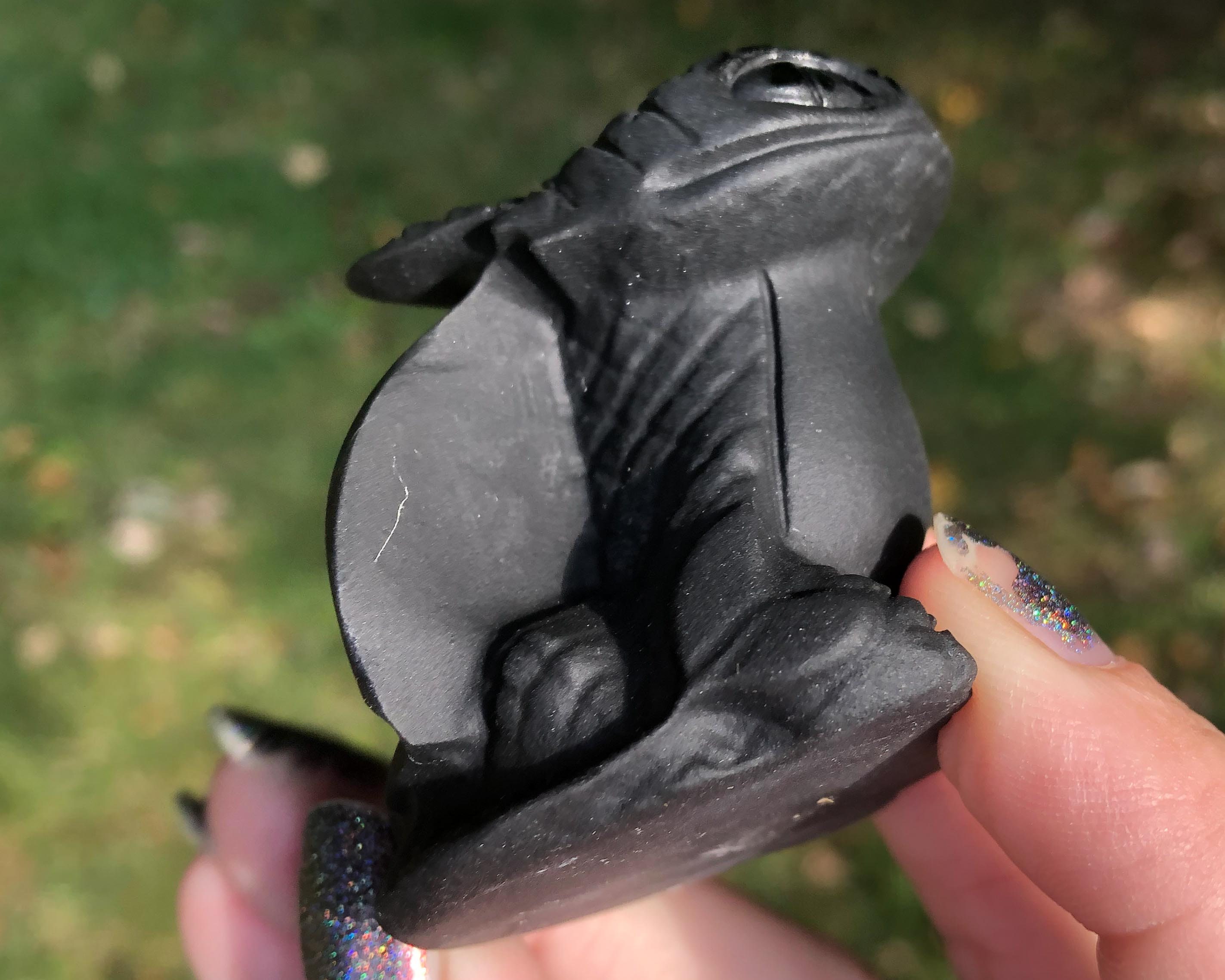 Black Obsidian Toothless Dragon Carving Crystal HTTYD | Etsy