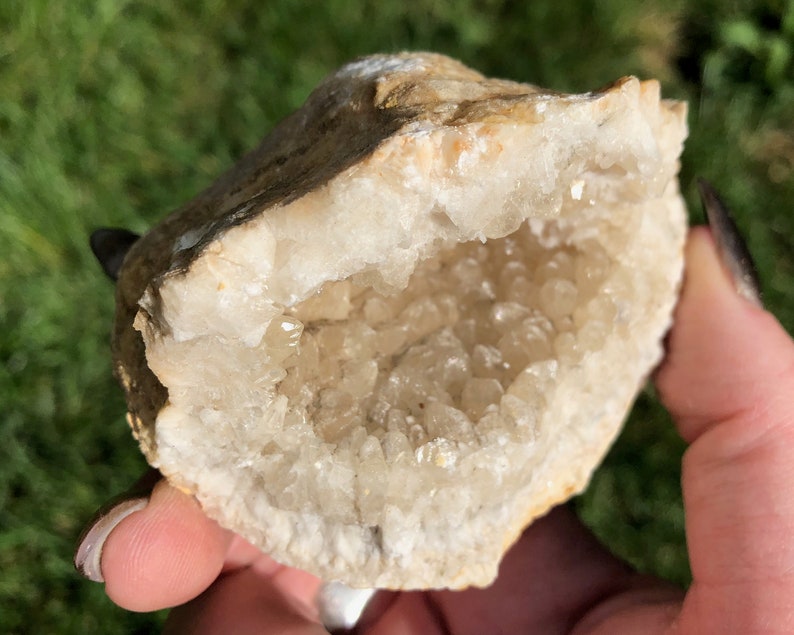 Sparkly Dogtooth Calcite Geode From Morocco 7 | Etsy