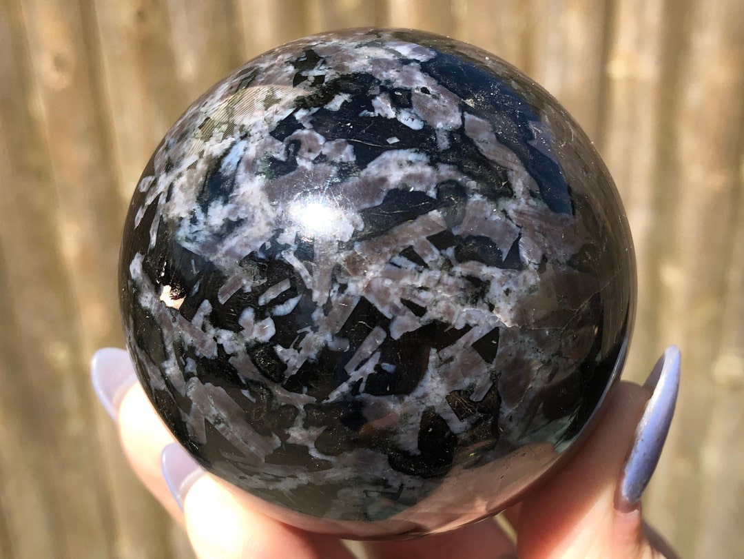 2.5" Indigo Gabbro Sphere #1 Crystal Ball, Mystical Merlinite, Gemstone ...
