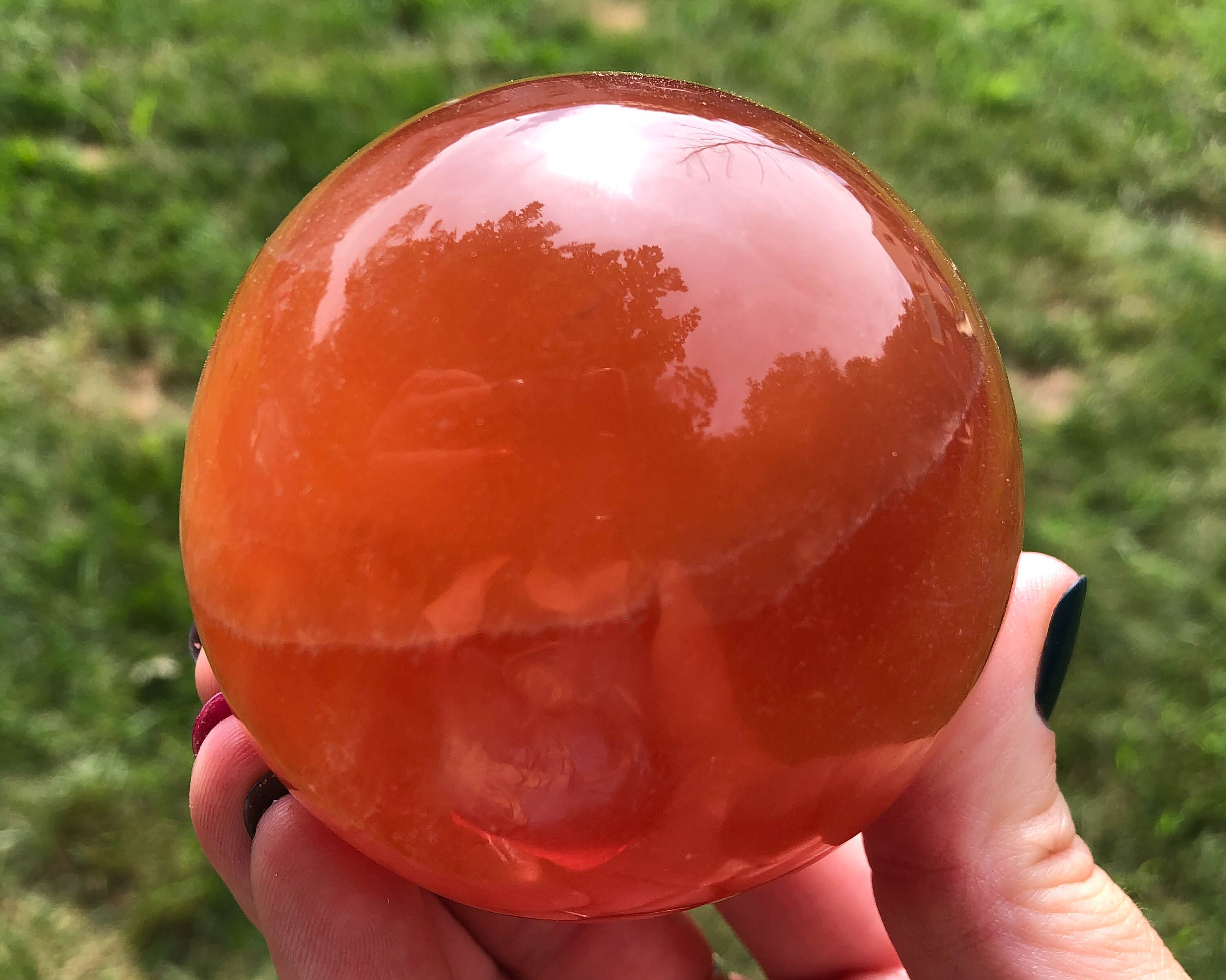 2.7 Honey Calcite Sphere Golden Glowing Orange Honey | Etsy