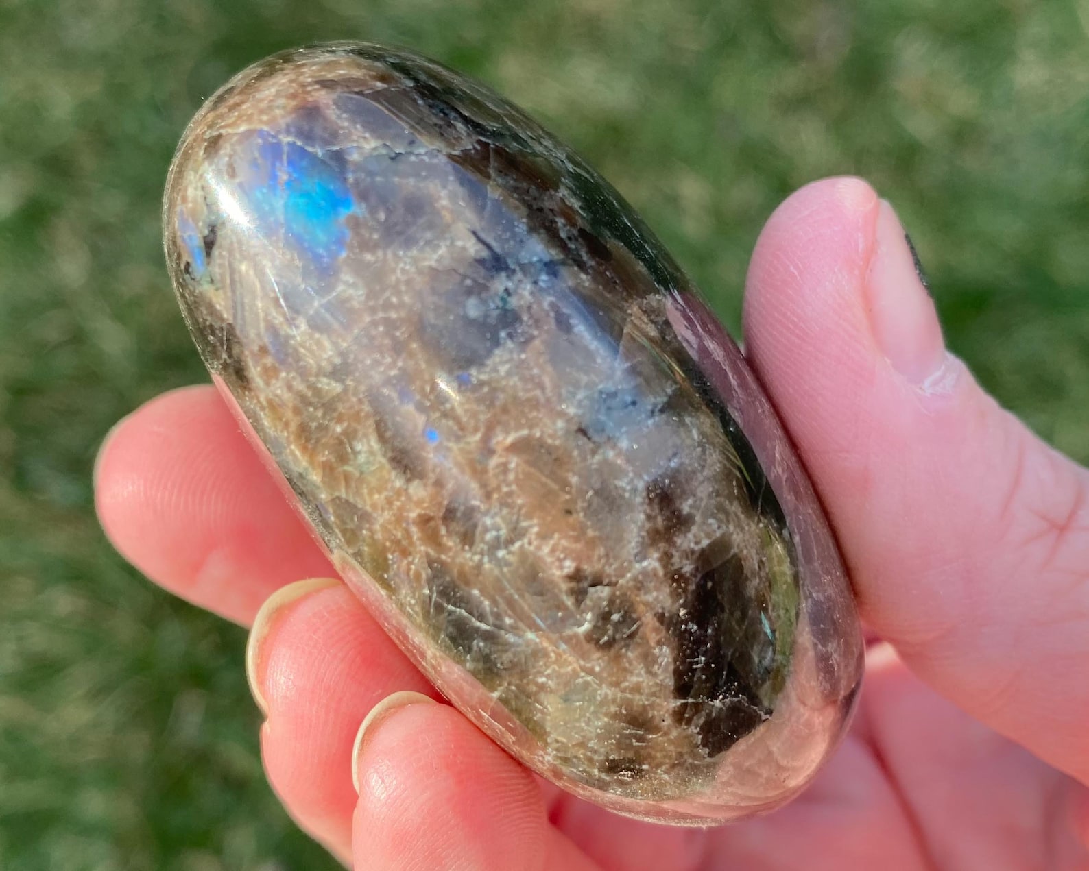 Brown Larvikite Heart Blue Flash Larvikite Brown - Etsy