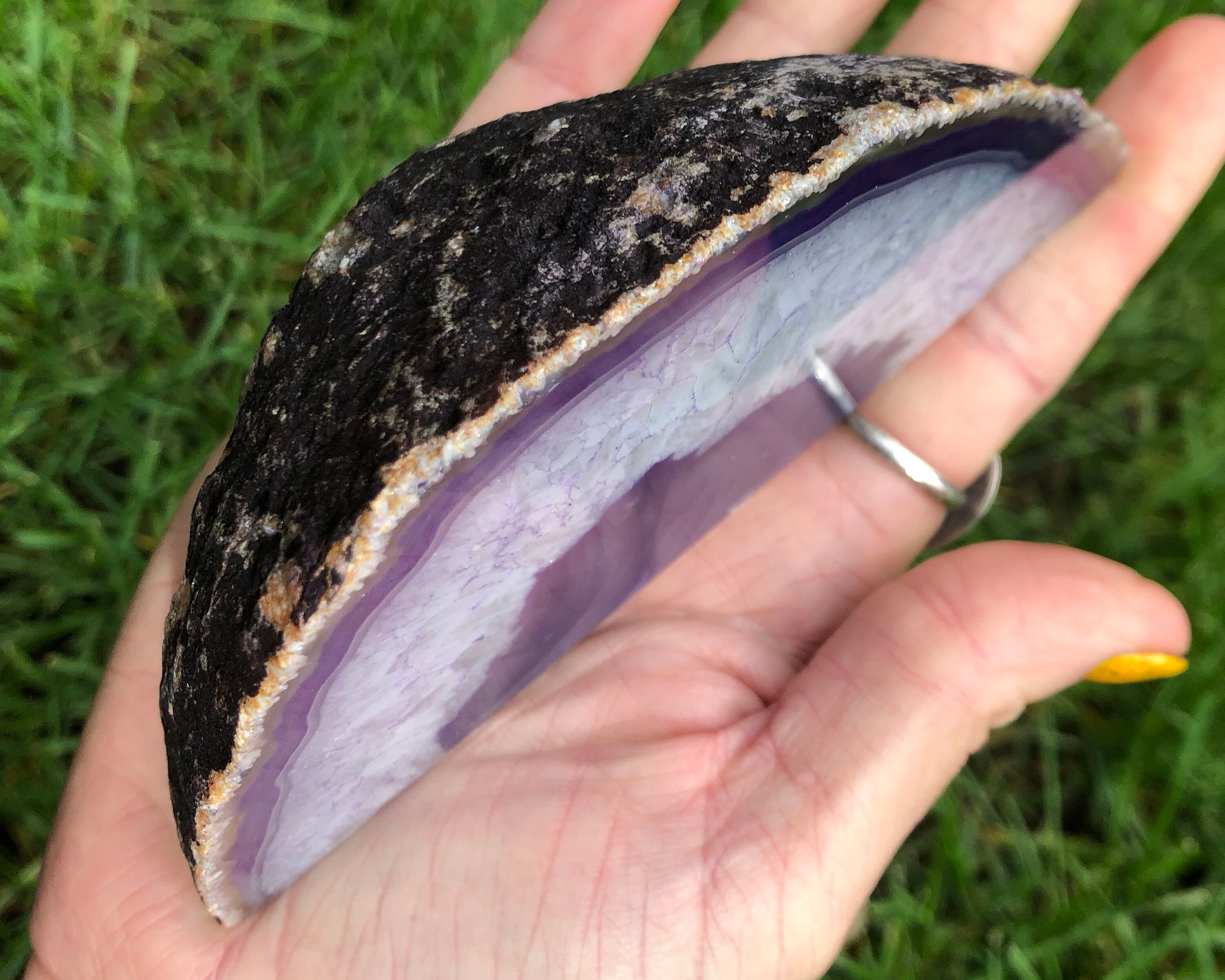 5.1 Purple Agate Geode End Cut / Dyed Polished Standing | Etsy