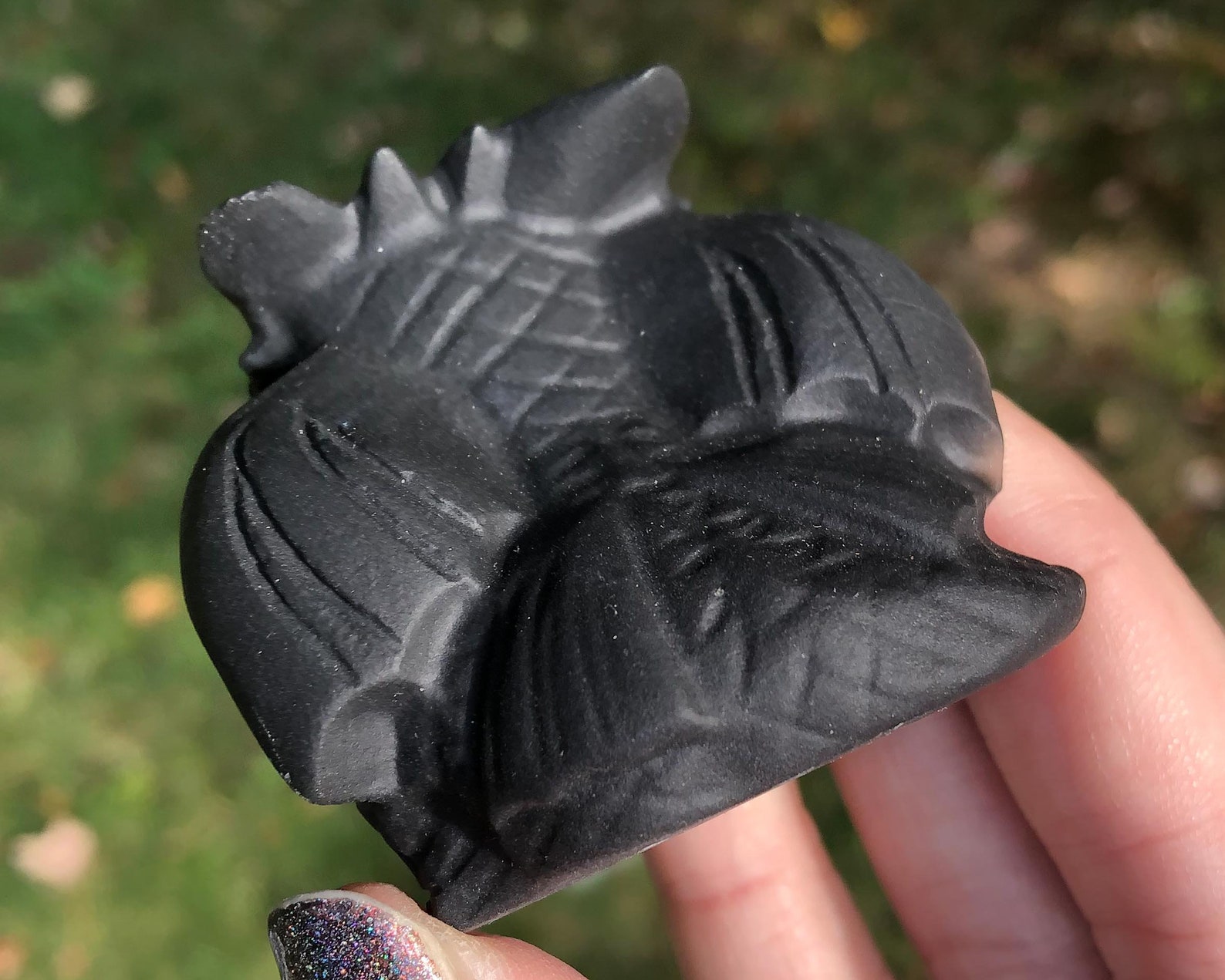 Black Obsidian Toothless Dragon Carving Crystal HTTYD | Etsy