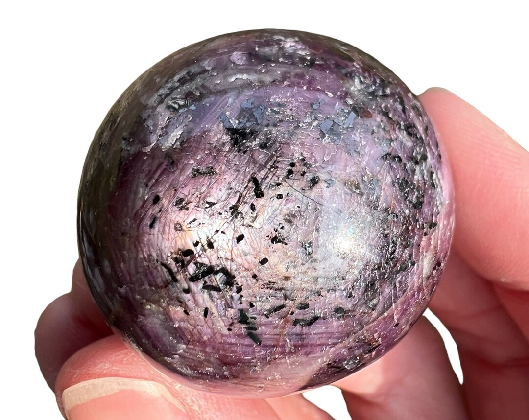 1.4" Star Ruby Sphere #2 Polished Ruby, Ruby Crystal Ball, Gemstone ...