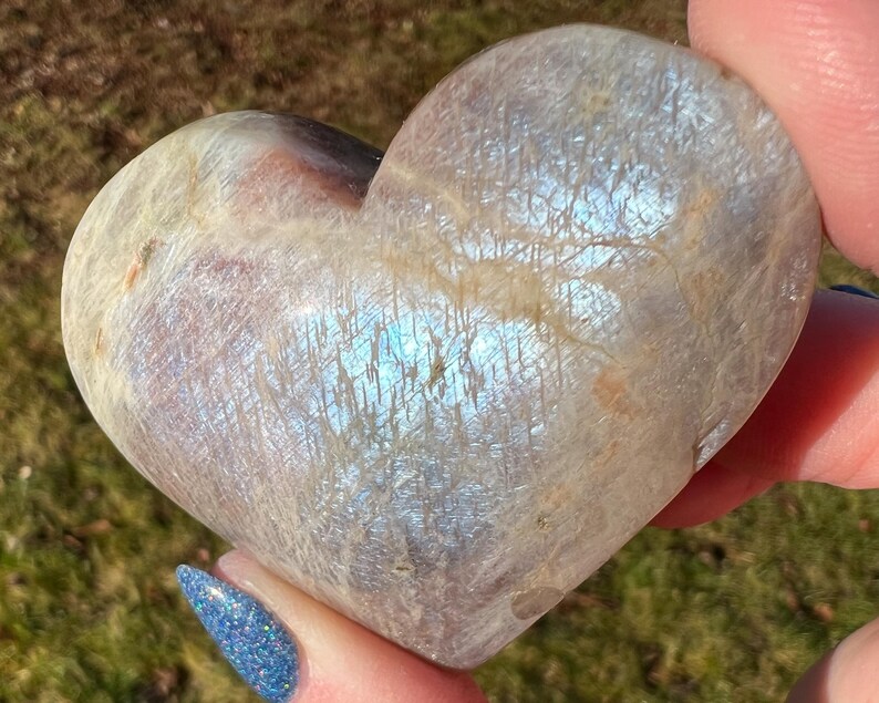 2.2 Moonstone and Sunstone Heart Rare Belomorite From - Etsy