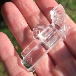Quartz Crystal Gun Carving Tiny Revolver Handgun Figurine Clear Quartz ...