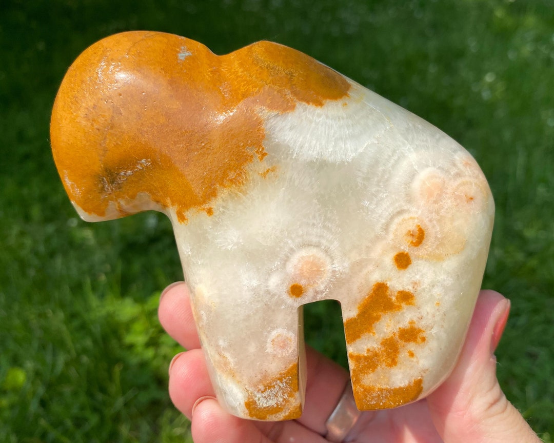 4.1" Calcite Zuni Buffalo, Bison Carving, Crystal Bison, Gemstone ...