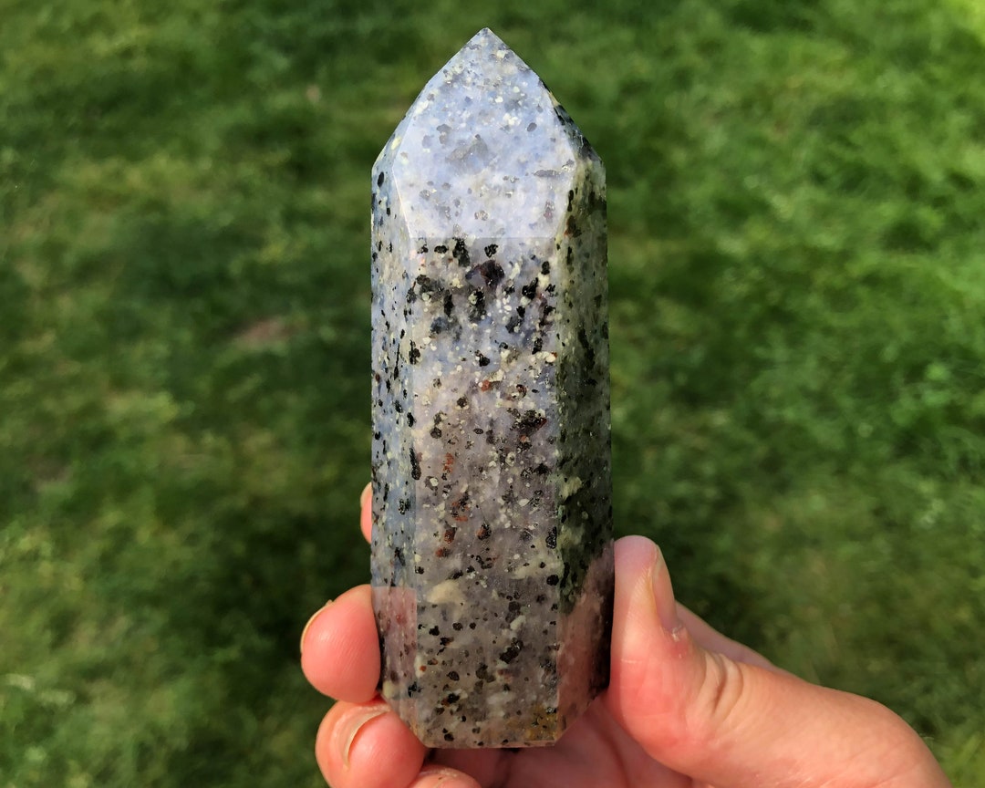 3.9"larvikite Tower, Blue Feldspar, Glowing Feldspar Tower, Self ...
