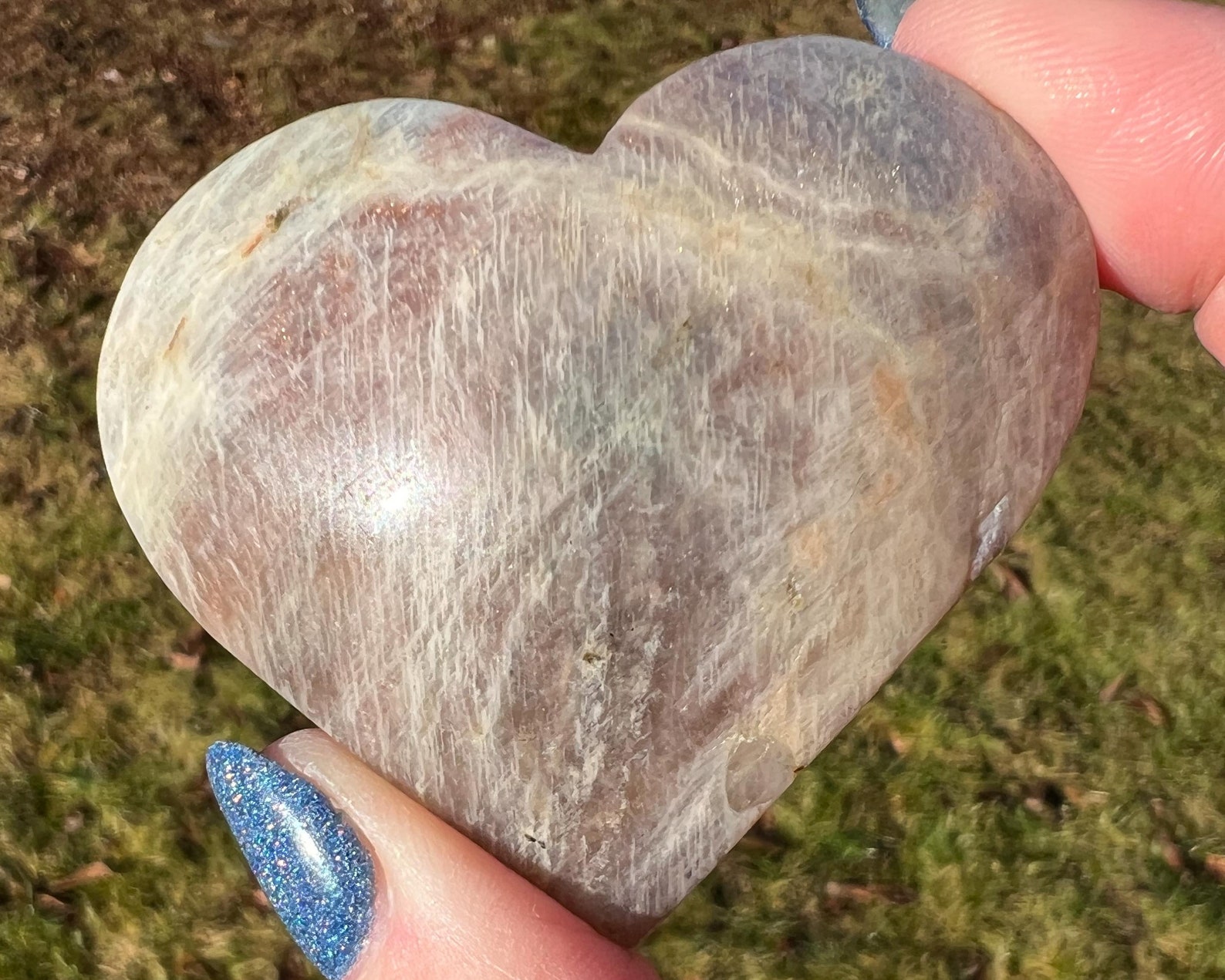 2.2 Moonstone and Sunstone Heart Rare Belomorite From - Etsy