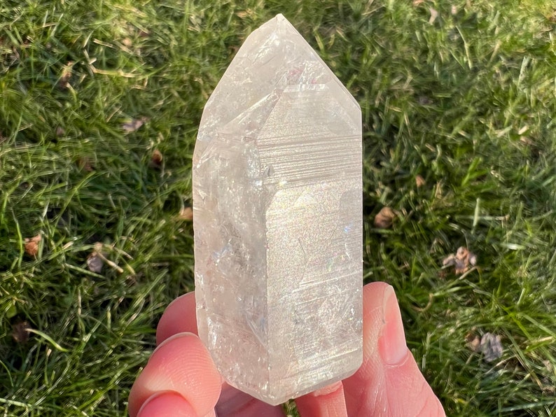 Rainbow Lemurian Quartz Point: Fire and Ice Crystal Tower, Healing ...