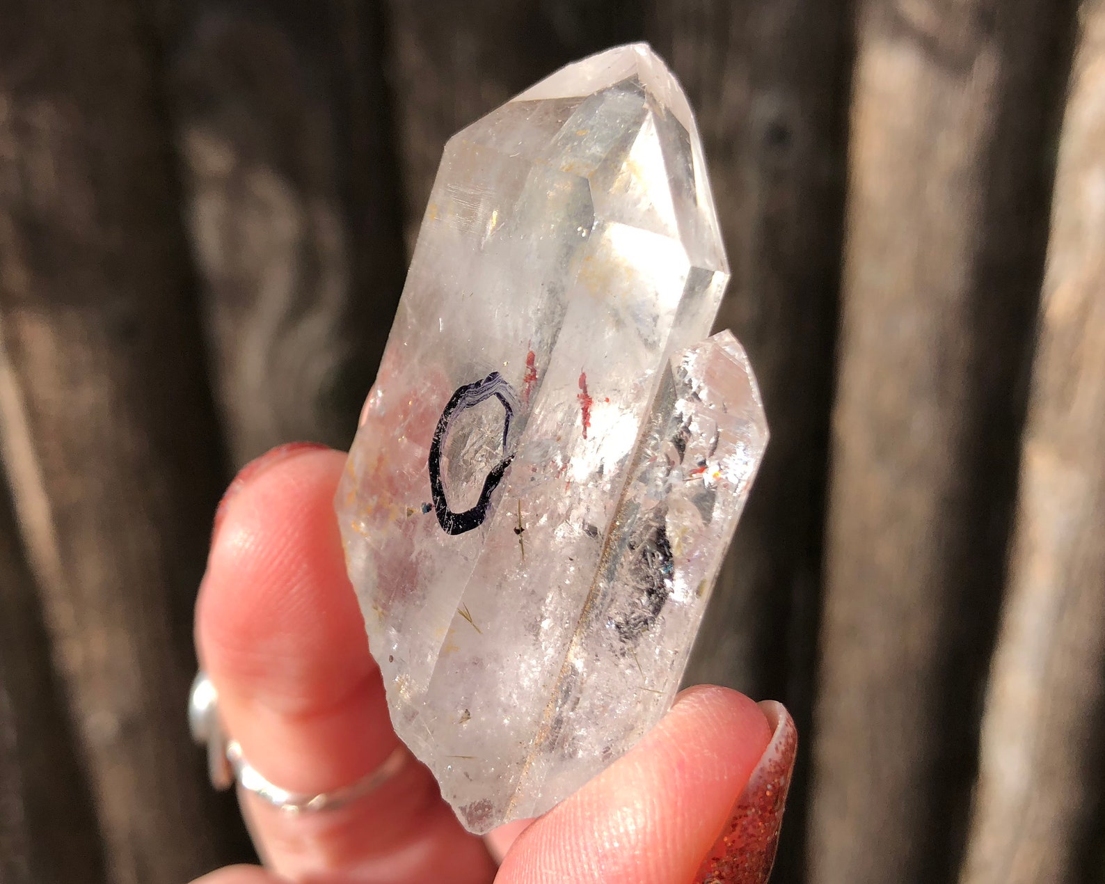 Brandberg Enhydro Quartz Crystal with Red Hematite / 2 Moving | Etsy