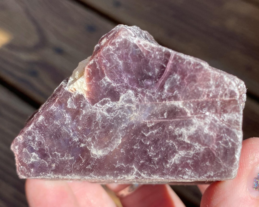 2.6" Lepidolite Slab, Natural Purple Lithium Mica Crystal, Raw Lepidolite, Rough Lepidolite ...
