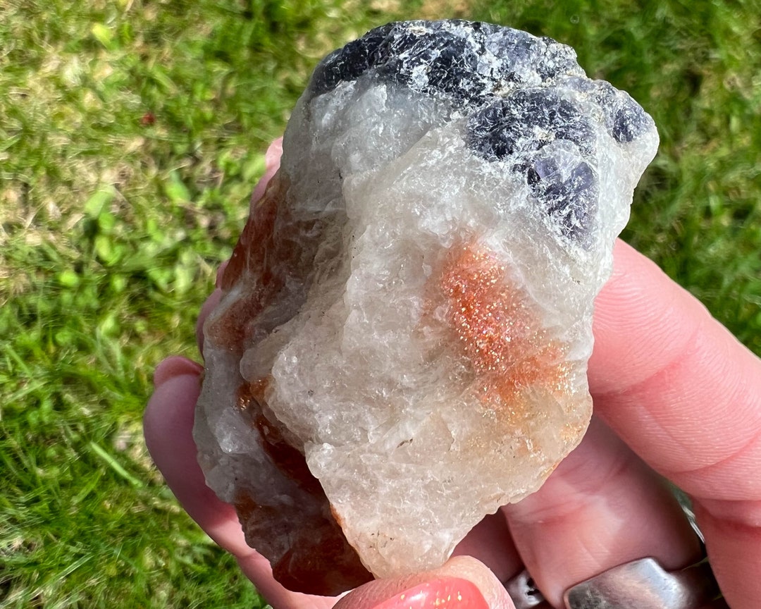 Rough Sunstone With Iolite, Confetti Sunstone Iolite Stone, Raw ...