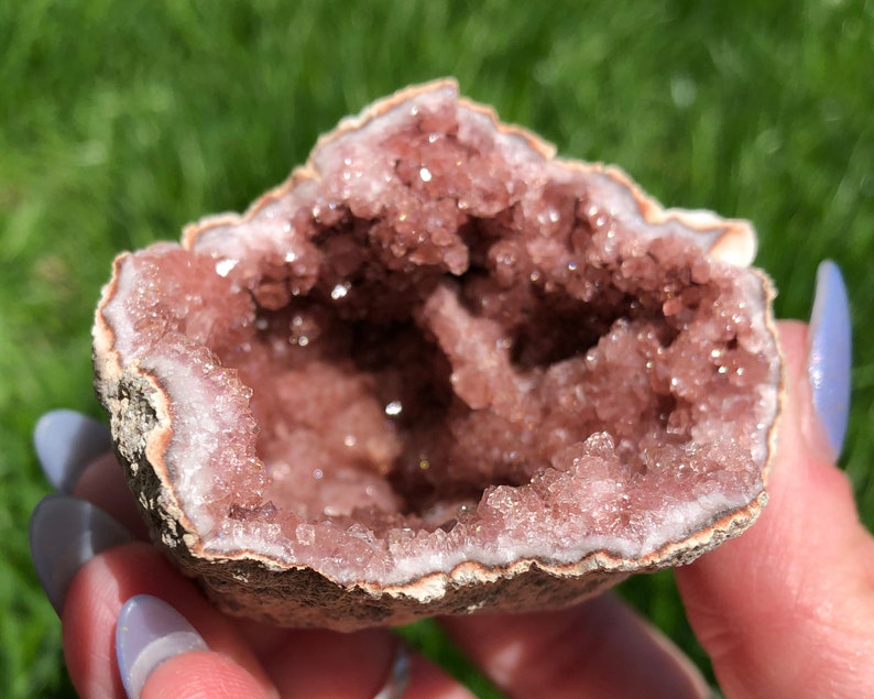 Rare Pink Amethyst Geode From Argentina Bright Pink Crystal - Etsy
