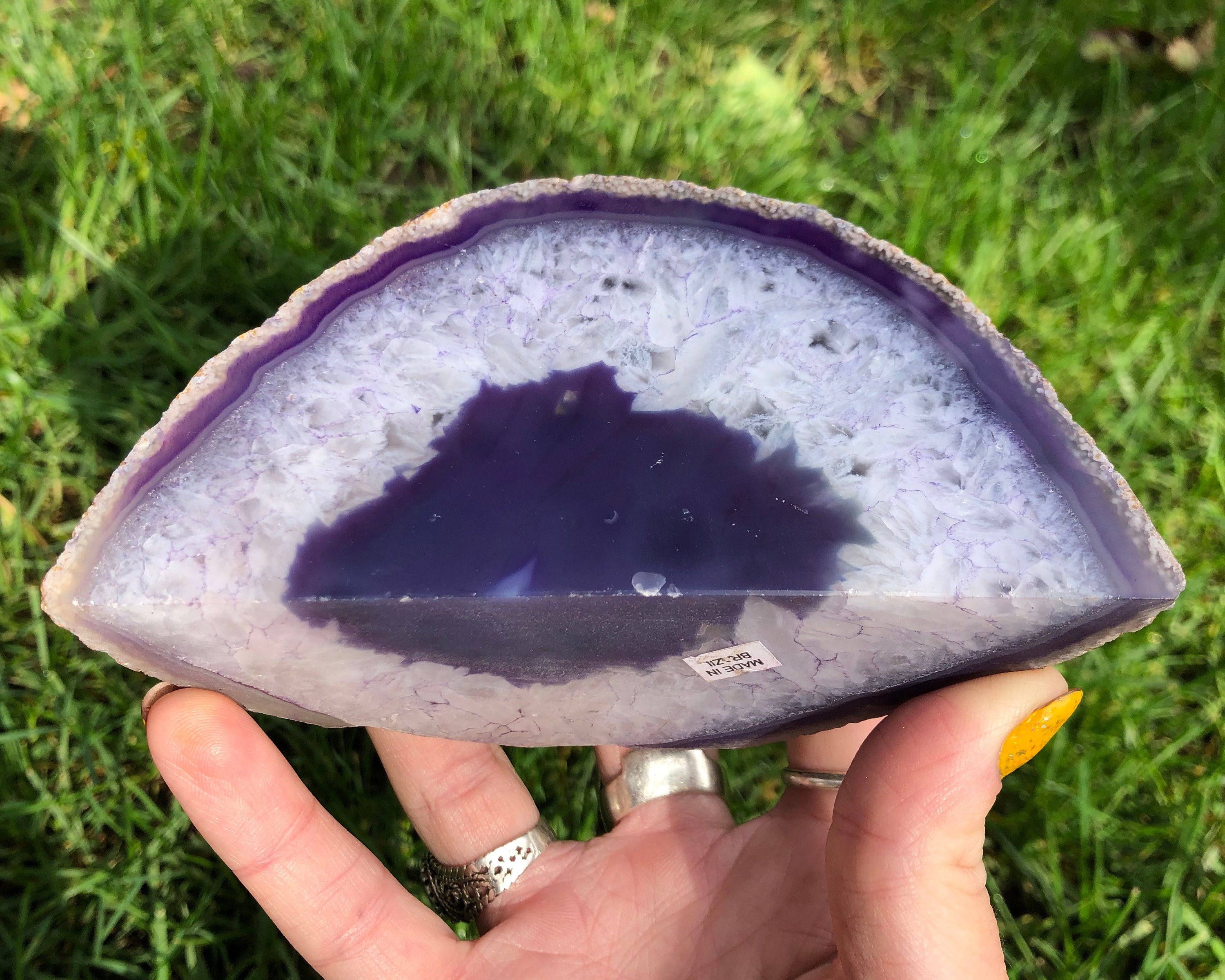5.1 Purple Agate Geode End Cut / Dyed Polished Standing | Etsy