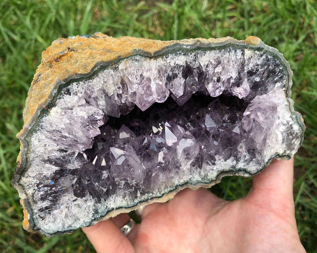 Geoda de amatista cruda 9 Gran racimo de cristal de Uruguay, decoración ...