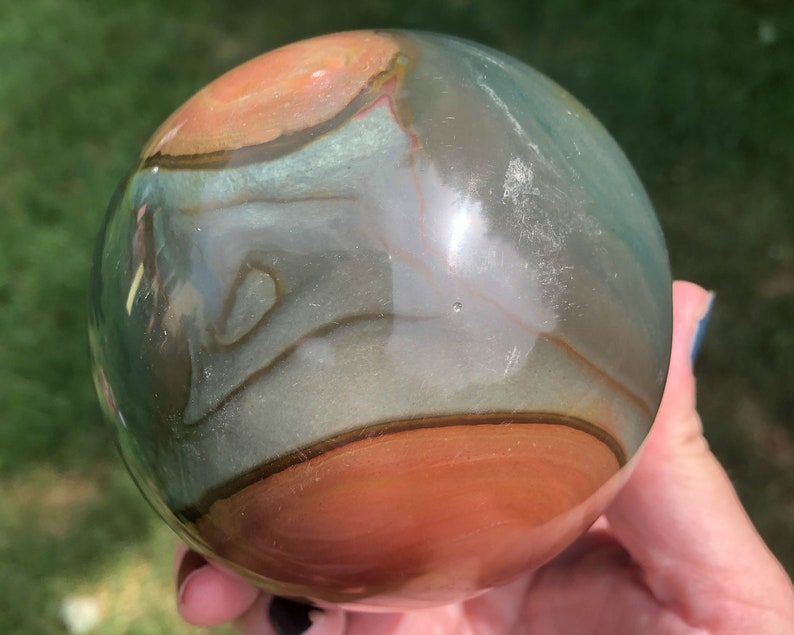 3.5 Colorful Polychrome Jasper Sphere Pink Red Blue - Etsy