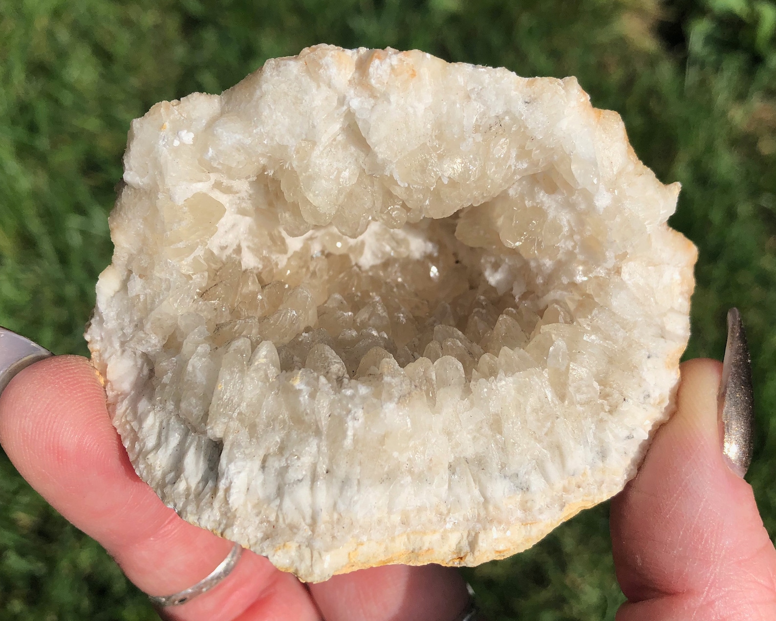 Sparkly Dogtooth Calcite Geode From Morocco 7 | Etsy