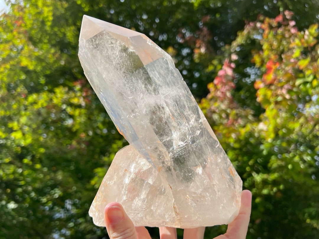 8" Large Clear Quartz Crystal From Brazil, Quartz Cluster, Natural ...