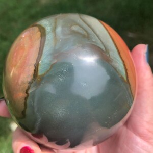 3.5 Colorful Polychrome Jasper Sphere Pink Red Blue Crystal Gemstone ...