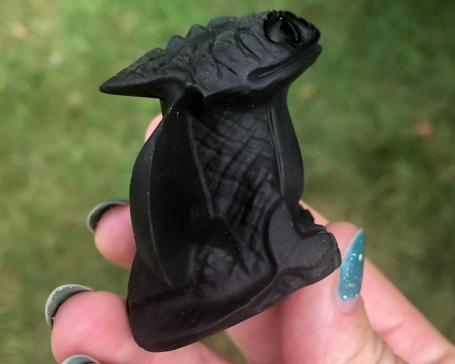 Black Obsidian Toothless Dragon Carving Crystal HTTYD Figurine | Etsy