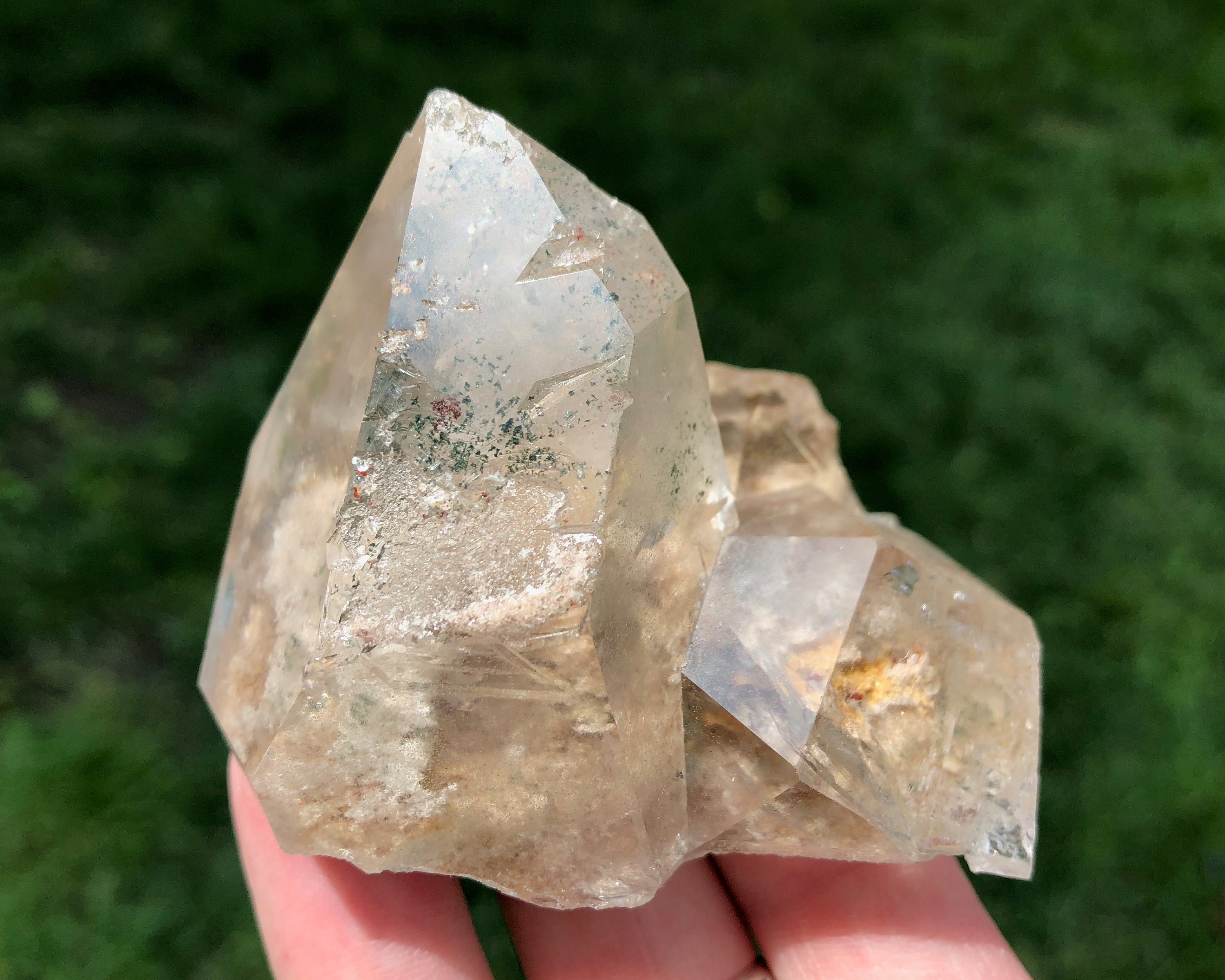 Natural Lodolite Quartz Cluster / Inclusion Quartz Phantom Quartz ...